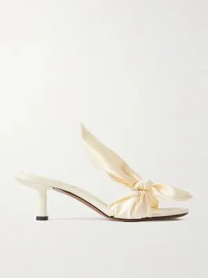 NEOUS Diana Bow-detailed Satin Sandals - Neutrals