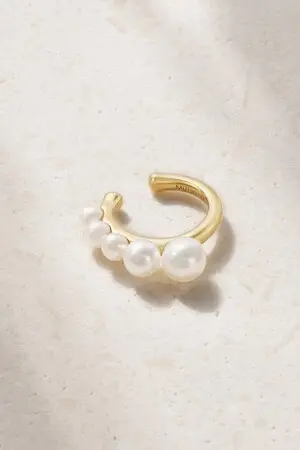Mizuki 14-karat Pearl Ear Cuff - Gold