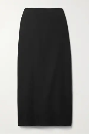 THE ROW Kassie Grain De Poudre Wool Midi Skirt