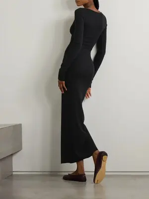 Eterne Ribbed Stretch-jersey Maxi Dress - Black