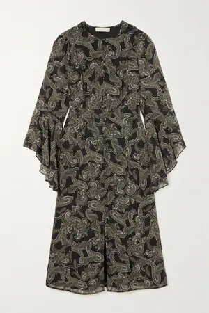 Michael Kors Paisley-print Recycled Chiffon Midi Dress - Green