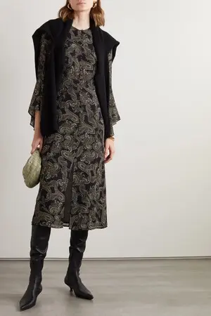 Michael Kors Paisley-print Recycled-chiffon Midi Dress