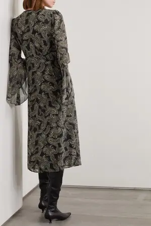 Michael Kors Paisley-print Recycled-chiffon Midi Dress