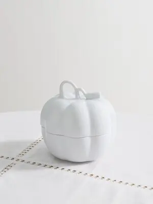GOHAR WORLD Pumpkin Porcelain Tureen - White