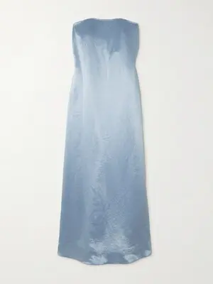 ABADIA Diana Strapless Hammered-satin Gown