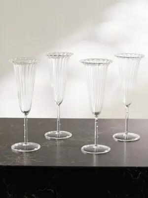 SOPHIE LOU JACOBSEN Angel Set Of Four Champagne Flutes - Neutrals