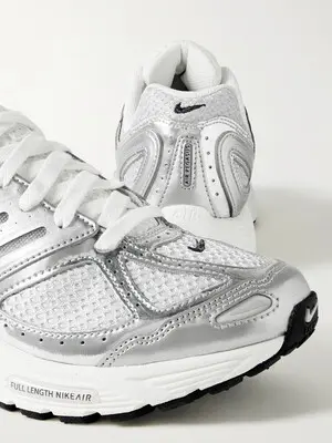 Nike Air Pegasus 2k5 Metallic Leather And Mesh Sneakers
