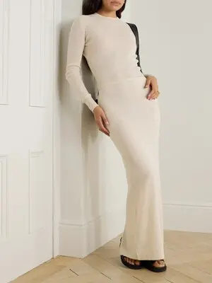 Eterne Emma Cashmere Maxi Skirt - Neutrals