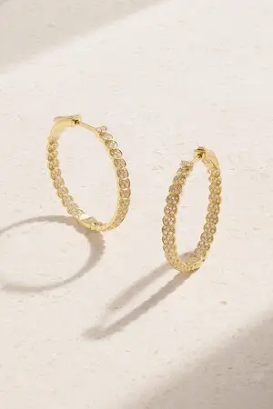 ANITA KO Luna Large 18-karat Diamond Hoop Earrings - Gold