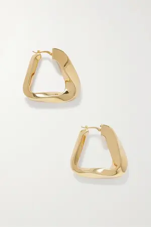 Bottega Veneta Plated Sterling Silver Hoop Earrings - Gold