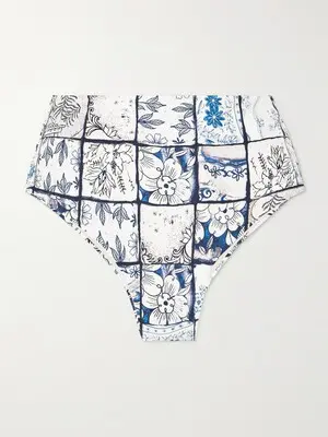Agua Bendita Porcelaina Floral-print Bikini Briefs - Blue