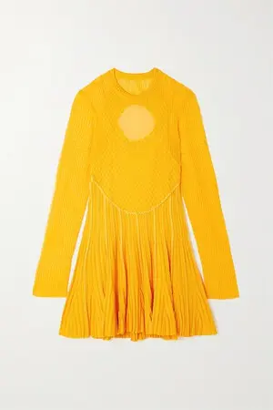 Givenchy Cutout Pleated Knitted Mini Dress
