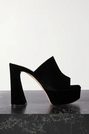 GIANVITO ROSSI Holly 120 Velvet Platform Mules