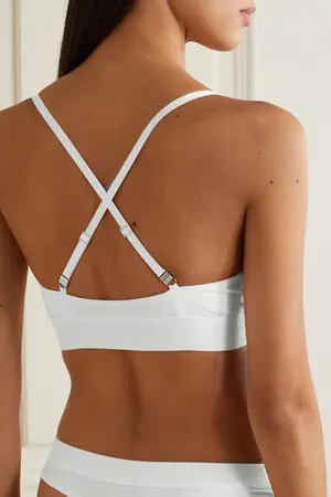 CDLP Net Sustain Stretch-tencel Lyocell Soft-cup Triangle Bra - White