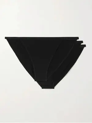 CDLP Net Sustain Set Of Three Tencel Lyocell-blend Briefs - Black