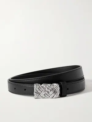 Bottega Veneta Pleat Leather Belt - Black