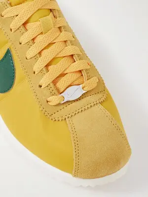 Nike Cortez Leather And Suede-trimmed Sneakers - Yellow
