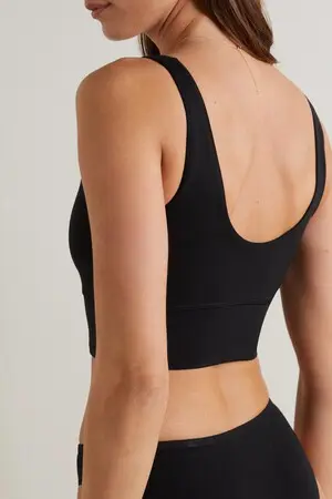 CDLP Net Sustain Cropped Stretch-tencel Lyocell Top