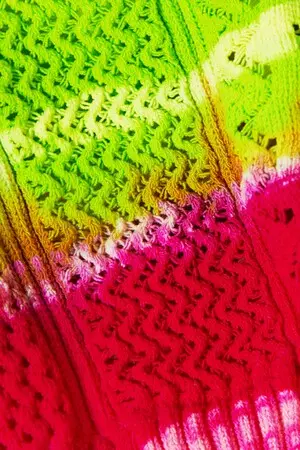 AGR Tie-dyed Pointelle-knit Top