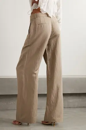 LoveShackFancy Adams Pleated Wide-leg Pants