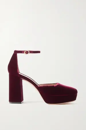GIANVITO ROSSI Vian 100 Velvet Platform Pumps