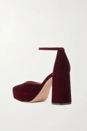 GIANVITO ROSSI Vian 100 Velvet Platform Pumps