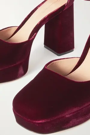 GIANVITO ROSSI Vian 100 Velvet Platform Pumps