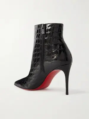 CHRISTIAN LOUBOUTIN So Kate Croc-effect Patent-leather Ankle Boots