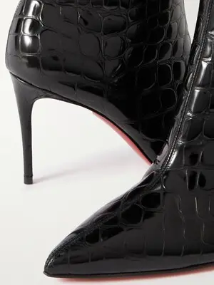 CHRISTIAN LOUBOUTIN So Kate Croc-effect Patent-leather Ankle Boots