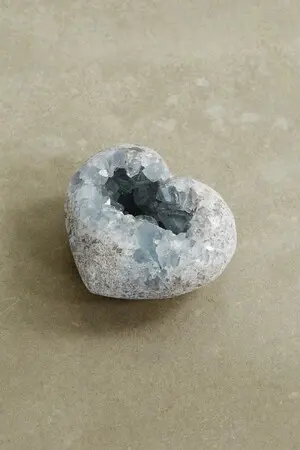 JIA JIA HOME Small Celestine Geode Heart - Blue