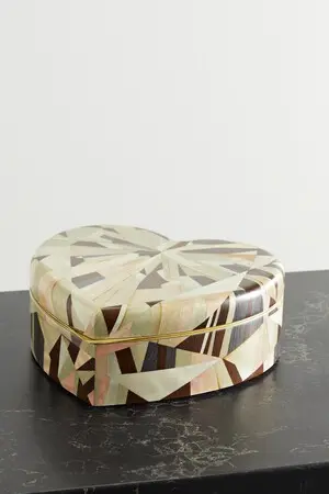 SILVIA FURMANOVICH Small Marquetry Wood Jewelry Box - Cream