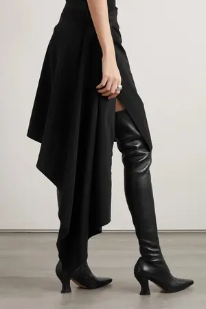 ANN DEMEULEMEESTER Draped Wool Midi Wrap Skirt