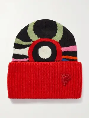 Emilio Pucci Wool-jacquard Beanie - Red