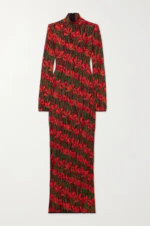 Emilio Pucci Open-back Floral Jacquard-knit Maxi Dress