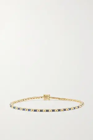 SUZANNE KALAN 18-karat Gold Sapphire And Diamond Tennis Bracelet - Blue