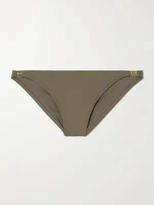 Loewe Paula's Ibiza Embellished Bikini Briefs - Green