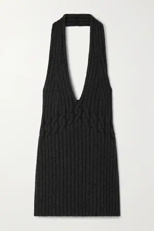 Proenza Schouler Open-back Cable-knit Halterneck Top