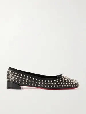 CHRISTIAN LOUBOUTIN Sweetie Jane Studded Leather Ballet Flats - Black