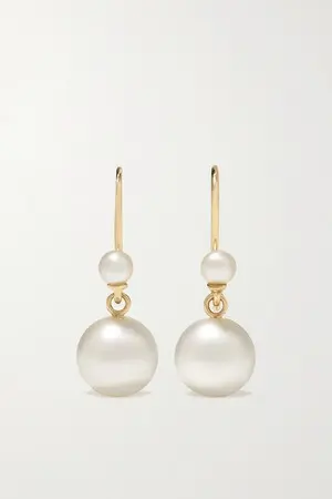 Mizuki 14-karat Freshwater Pearl Drop Earrings - Gold
