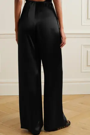 LESET Barb Satin Wide-leg Pants