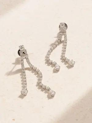 ANITA KO 18-karat Diamond Dangle Earrings - Silver