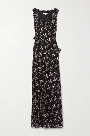 LoveShackFancy Thisbe Ruffled Printed Devoré-chiffon Maxi Dress