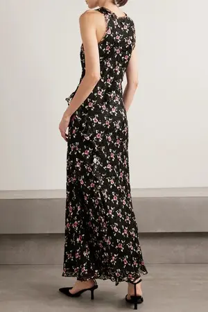 LoveShackFancy Thisbe Ruffled Printed Devoré-chiffon Maxi Dress