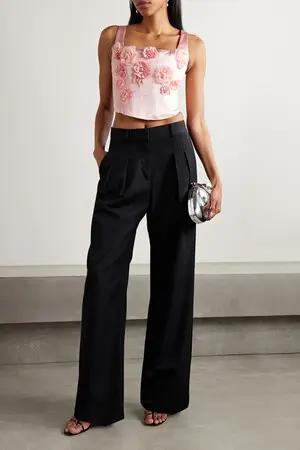 LoveShackFancy Lorelai Appliquéd Bustier Top