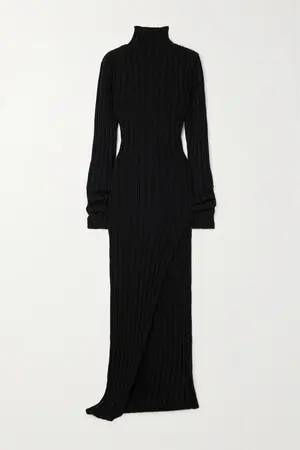 ANN DEMEULEMEESTER Cyntia Ribbed Wool Turtleneck Sweater