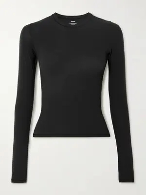 SKIMS Fits Everybody Long Sleeve T-shirt - Black
