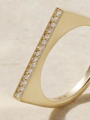 Mizuki 14-karat And Diamond Bar Ring