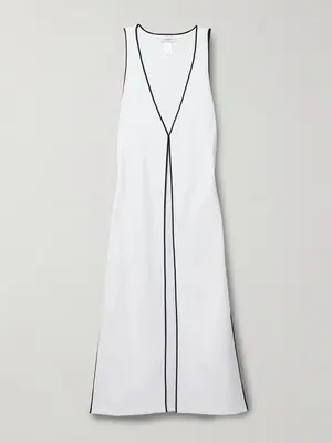Marysia Aalto Crepe-trimmed Terry Tunic - White