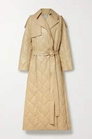 THE ROW Agathon Belted Quilted Leather Coat
