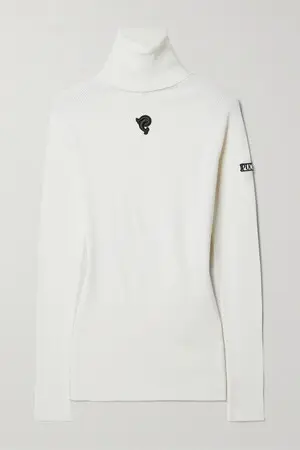 Emilio Pucci Appliquéd Ribbed Wool-blend Turtleneck Sweater